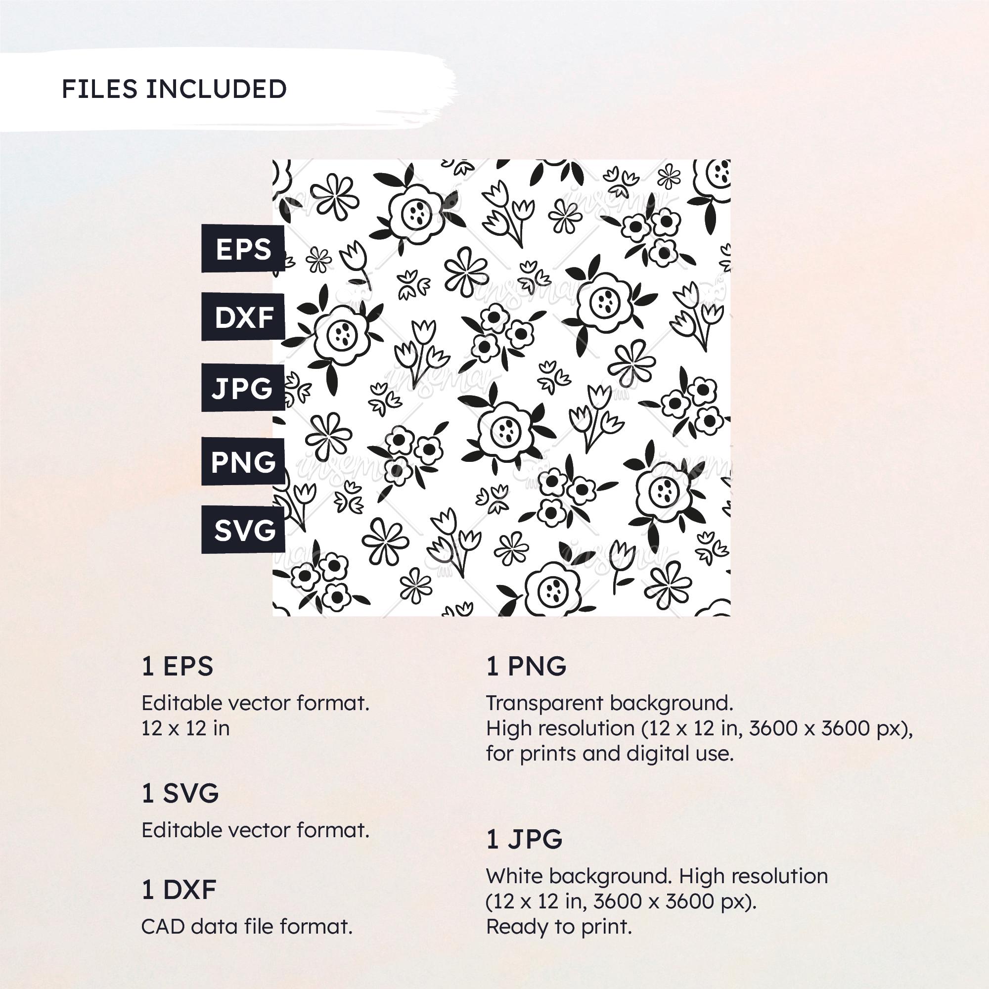 Floral Pattern SVG: Seamless Flower Design for Laser Cutting (digital ...
