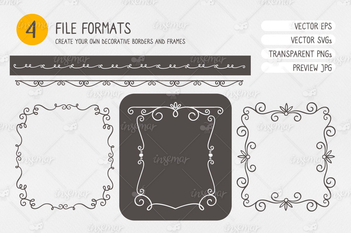 Vintage Text Dividers Hand Drawn Text Decoration Swirl Text - Etsy