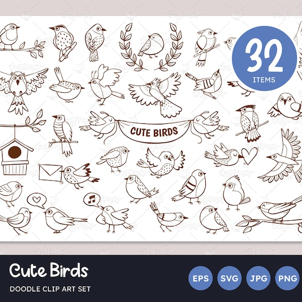 Doodle Birds - Etsy