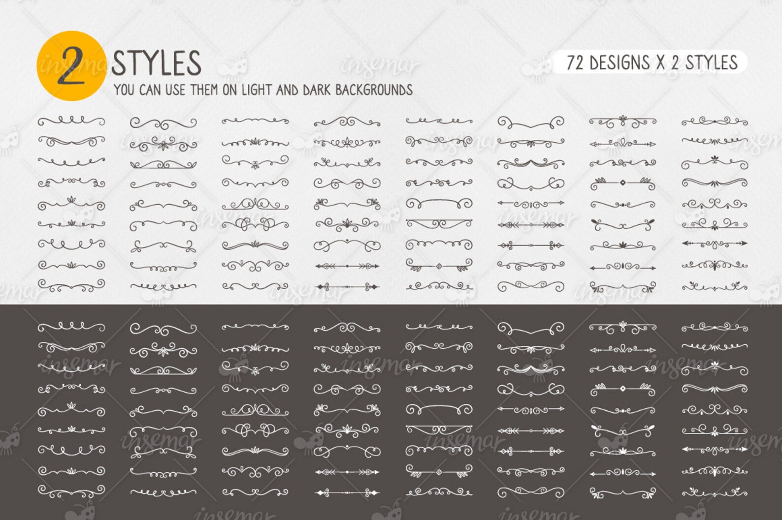 Vintage Text Dividers Hand Drawn Text Decoration Swirl Text - Etsy