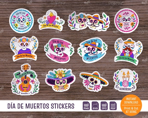 Halloween Day of the Dead Stickers Dia De Los Muertos - Etsy