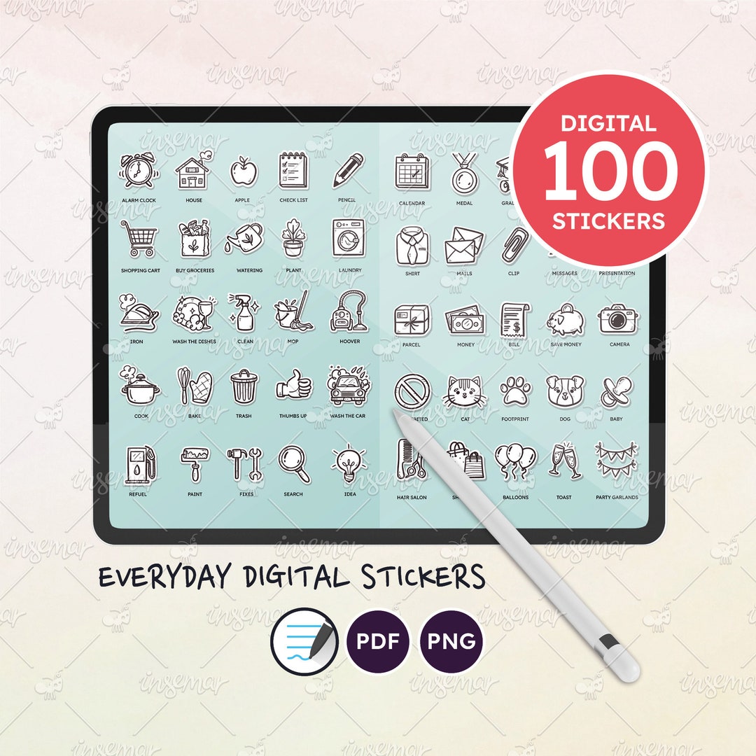 Everyday Digital Stickers, Daily Life Stickers, Daily Routine Stickers ...