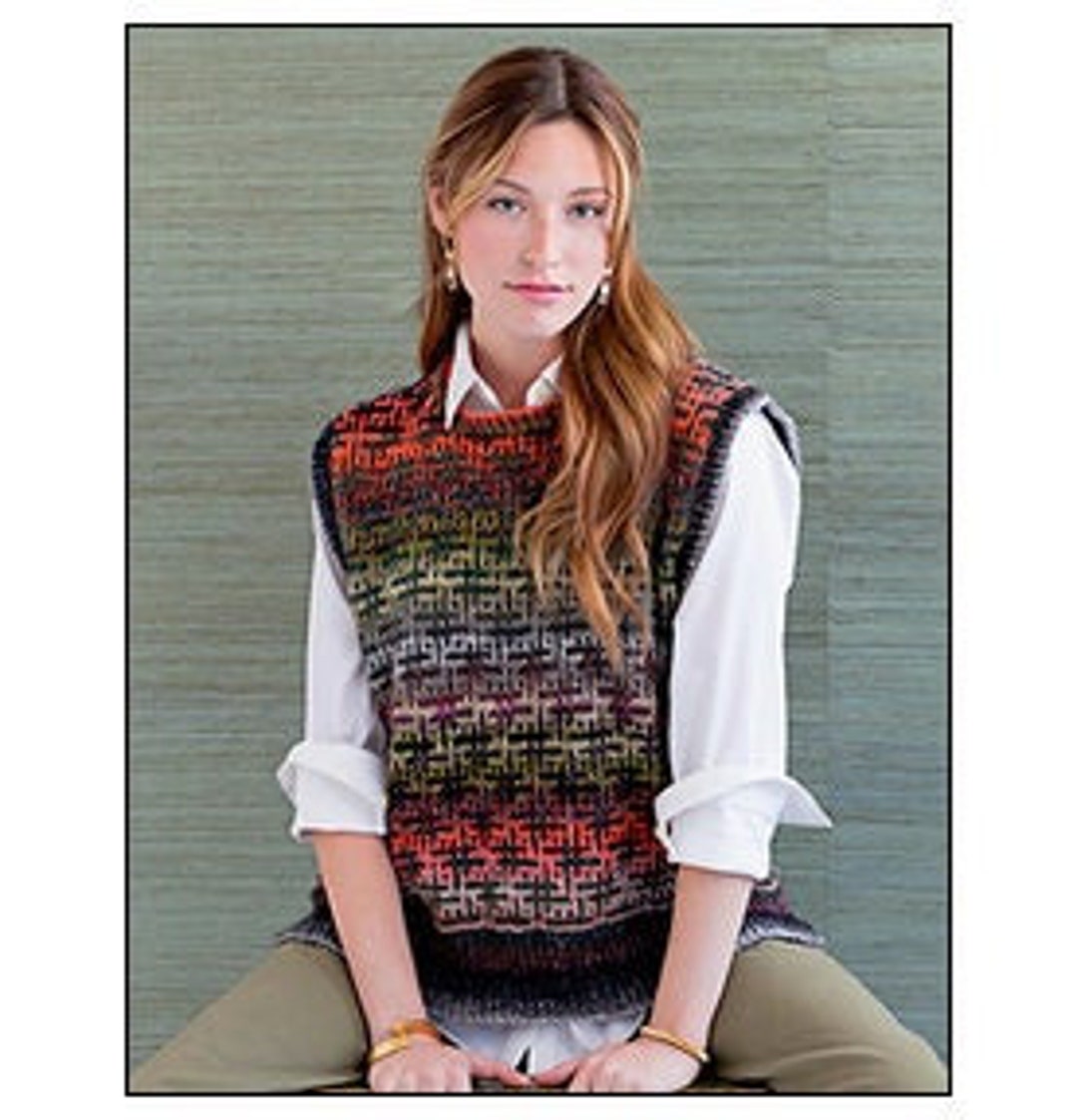 Winter Vest Pattern for Women, an Intermediate Knitting Pattern in Noro ...