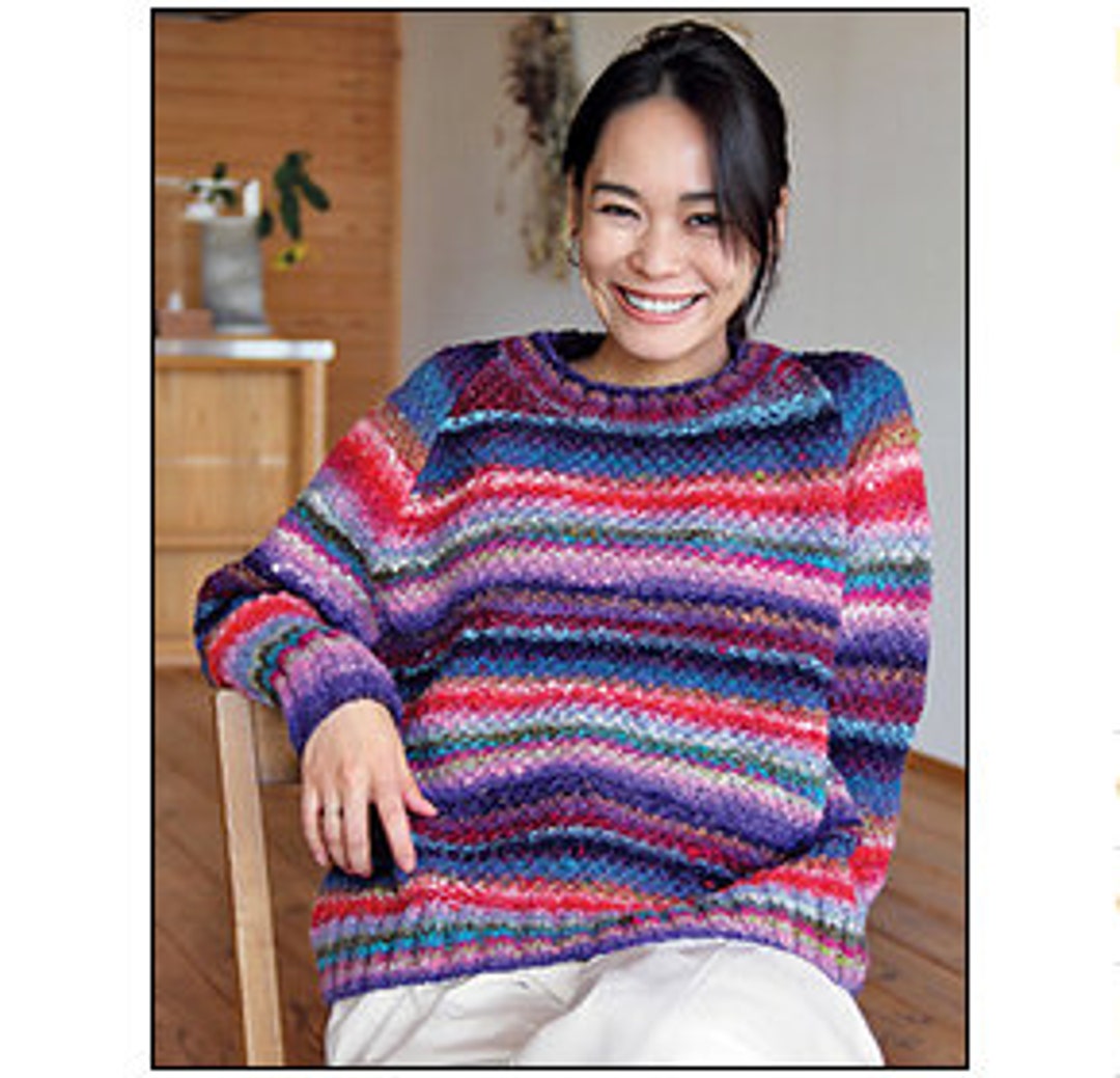 Comfy Wool Sweater Pattern for Women Comfy Wool Jumper Colorful Noro ...