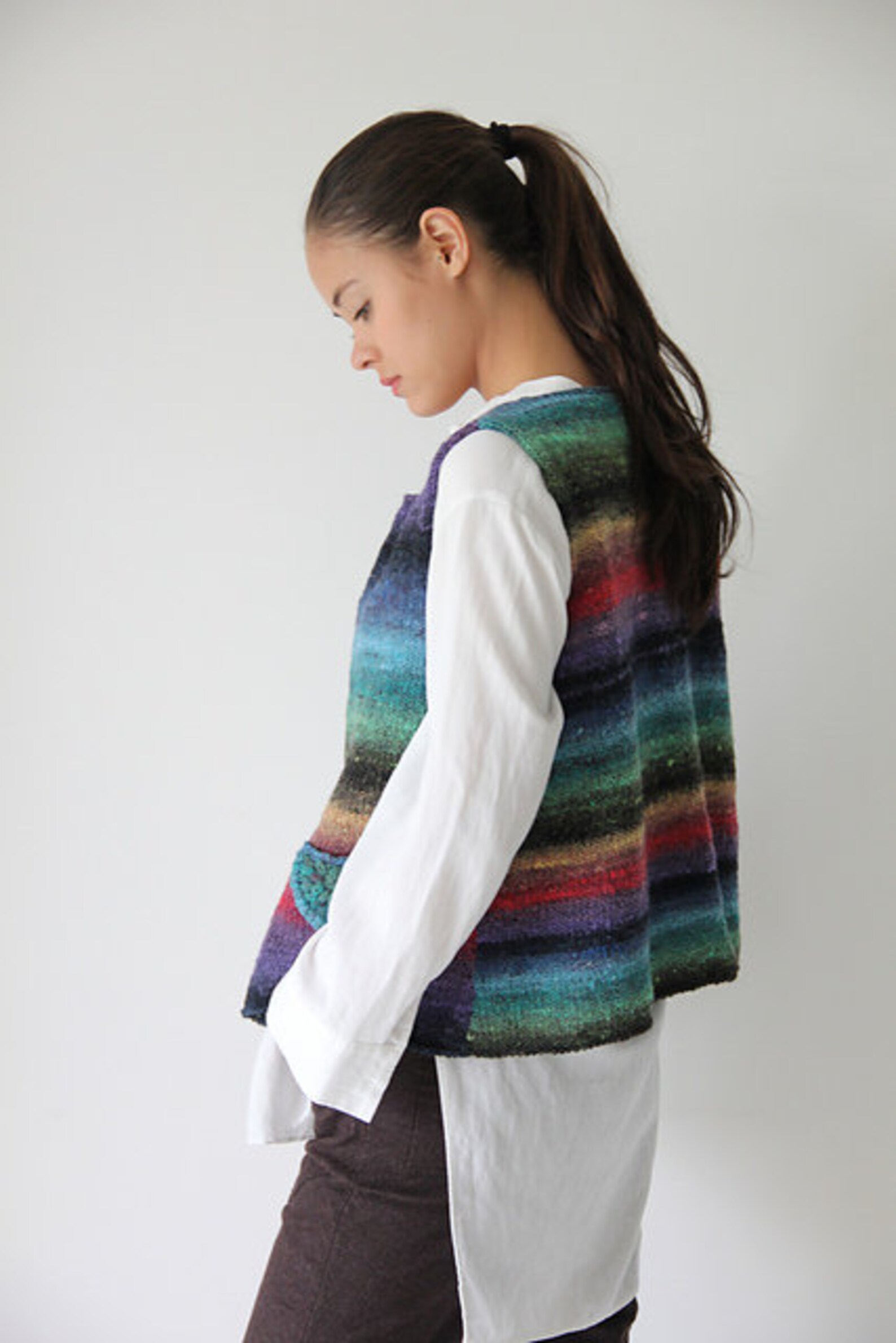 Noro Vest Knitting Kit / Noro Buttoned-down Vest Knitting Kit With Noro ...