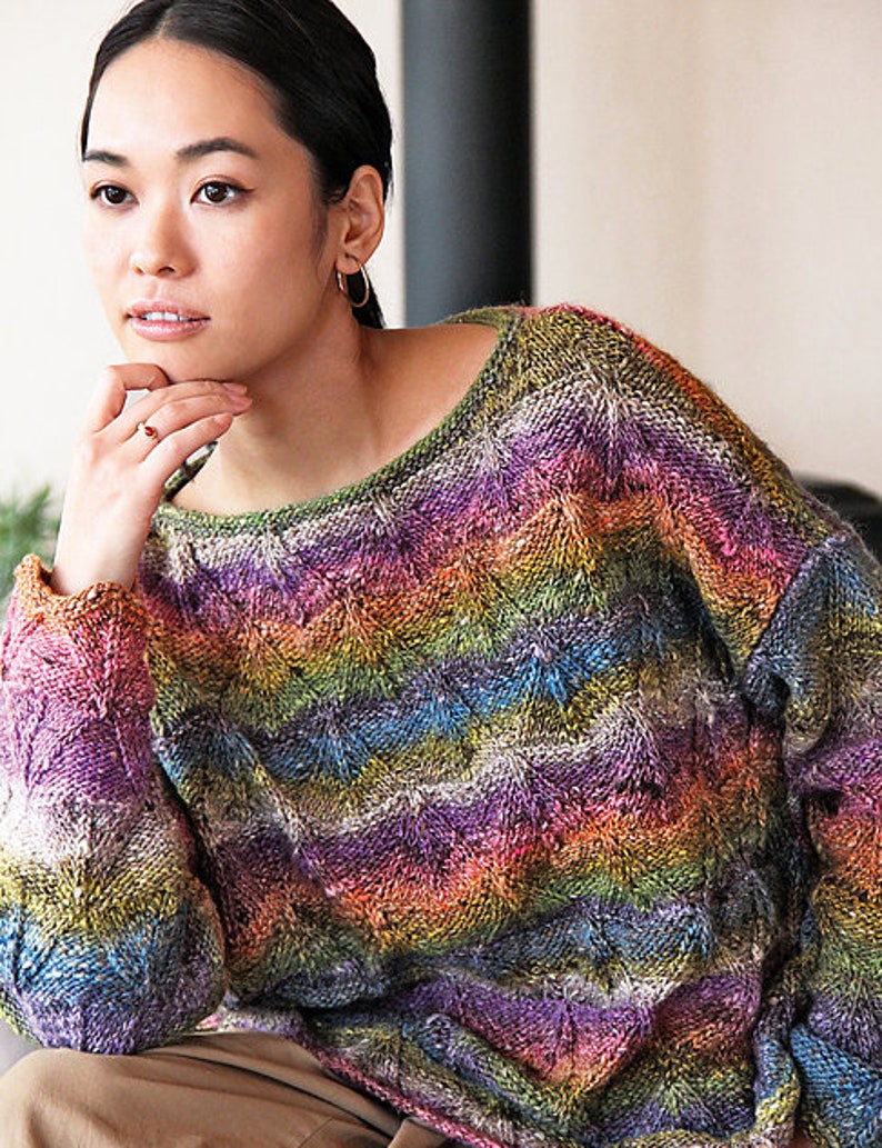 Woman's Striped Boat Neck Sweater - LEVEL 3 Intermediate Knitting ...