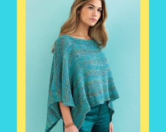 NORO Easy-peasy Poncho PDF Knitting Pattern, Beginner - Etsy