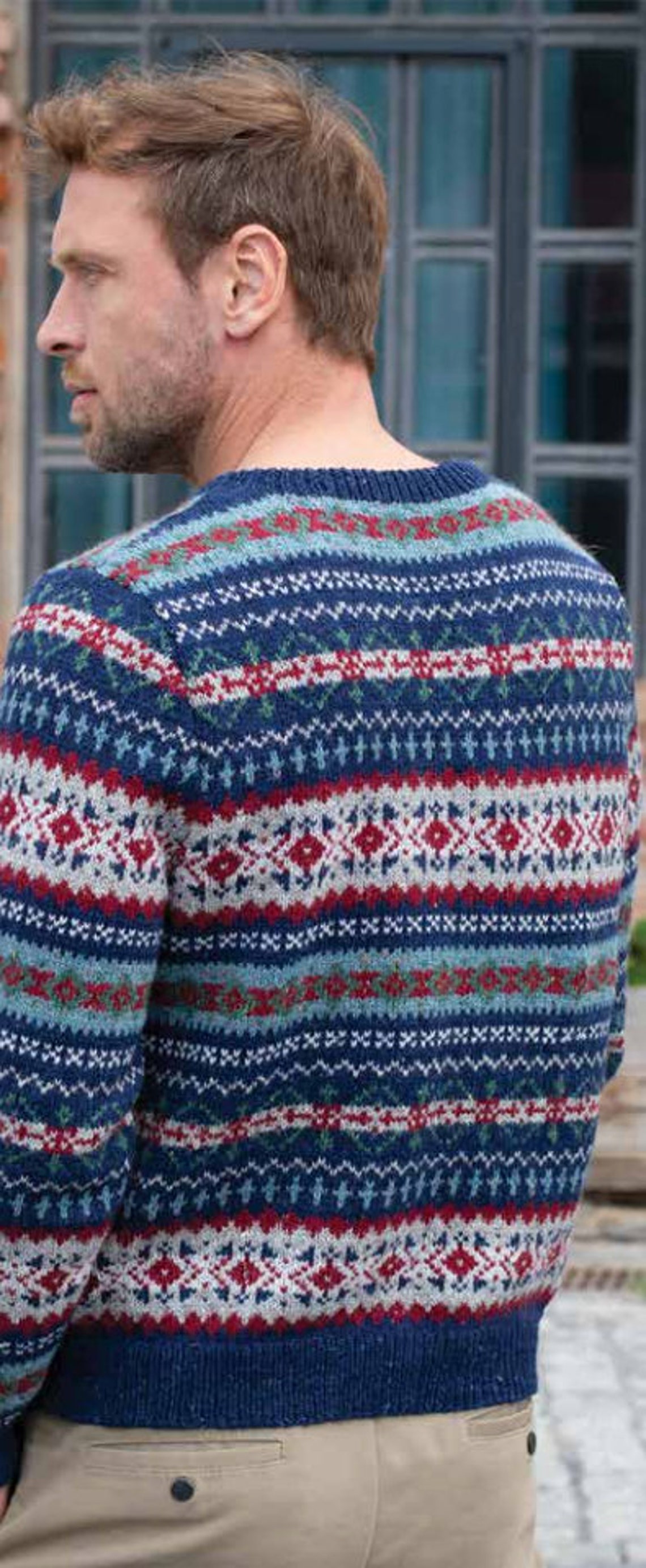 Fair Isle Sweater Pattern for Men Fair Isle Pullover Pattern - Etsy