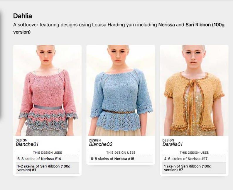 Louisa Harding Knitting Patterns Magazine - Dahlia | 14 Feminine Knits ...