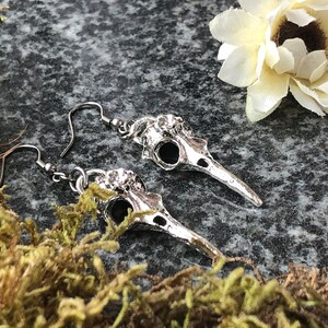 Hypoallergenic Gothic Raven Skull Earrings, Odins Ravens, Hugin & Mugin, for Women and Everyone ...