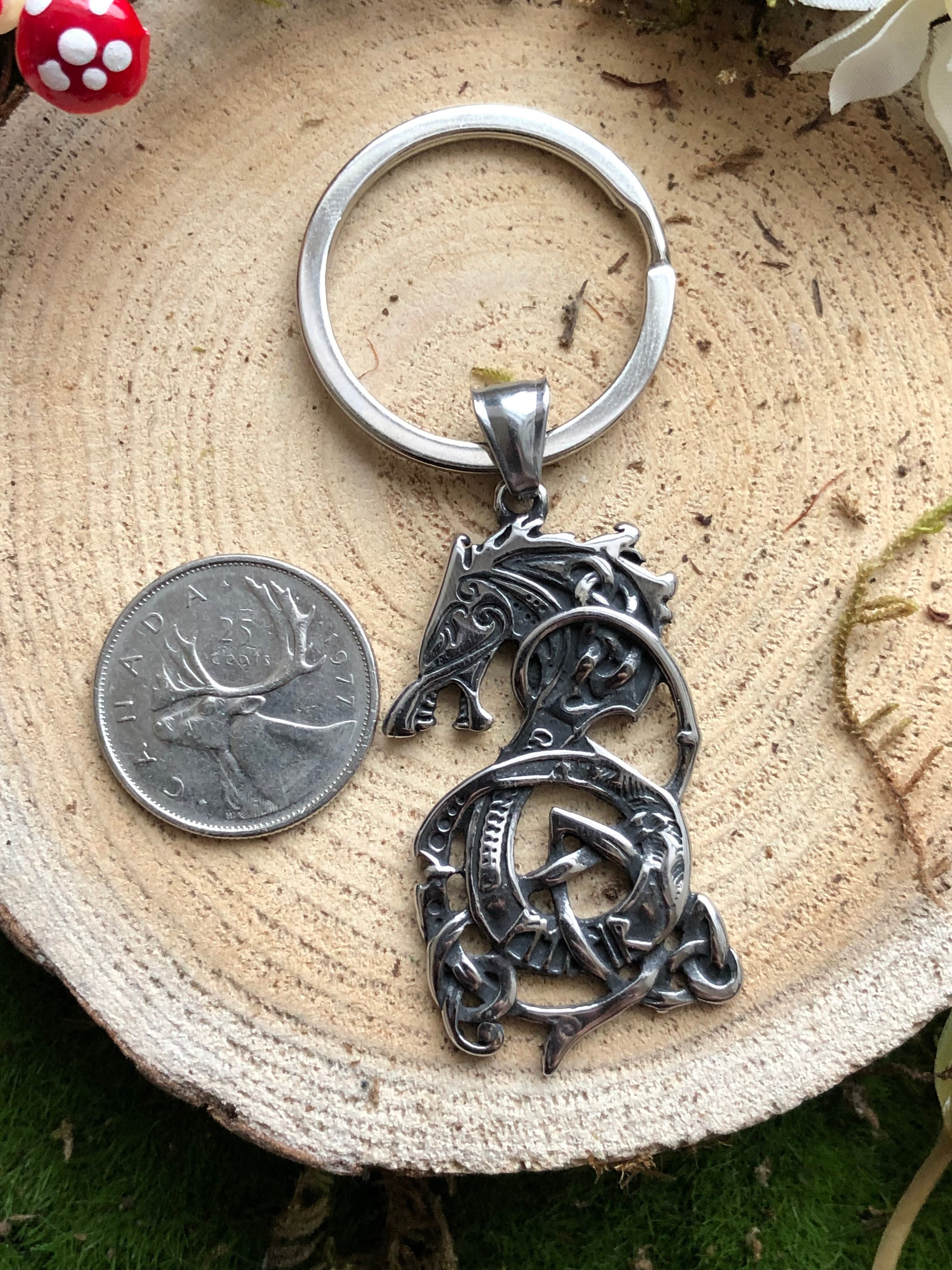 Viking Dragon Key Chain Celtic Dragon Keychain Nordic Gift - Etsy