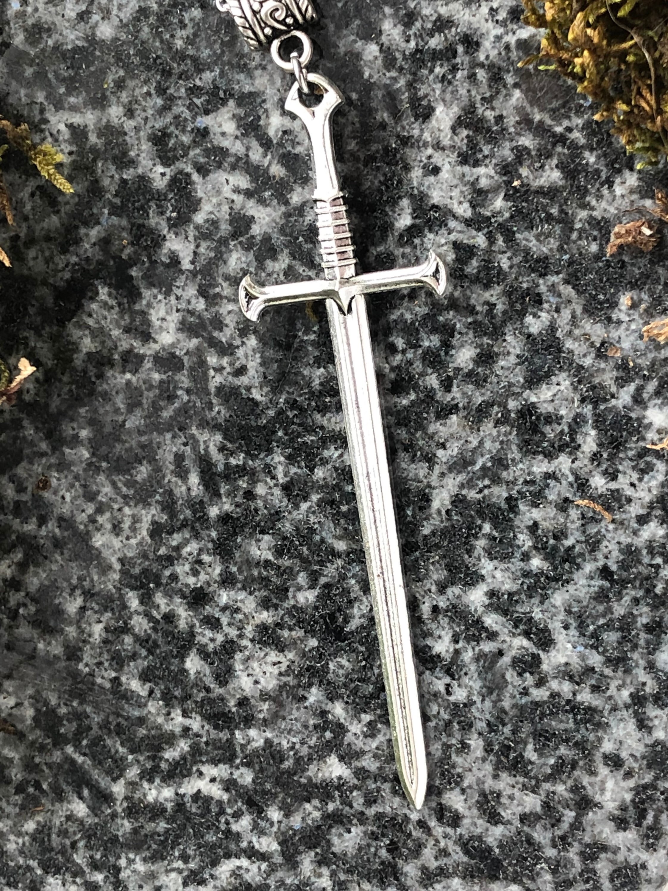 Gothic Sword Necklace Goth Dagger Pendant Elegant Fantasy - Etsy