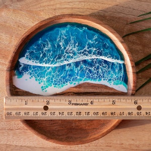 Small 6 Ocean Wave Resin Round Plate, Gift Idea, Ring Dish, Charcuterie ...