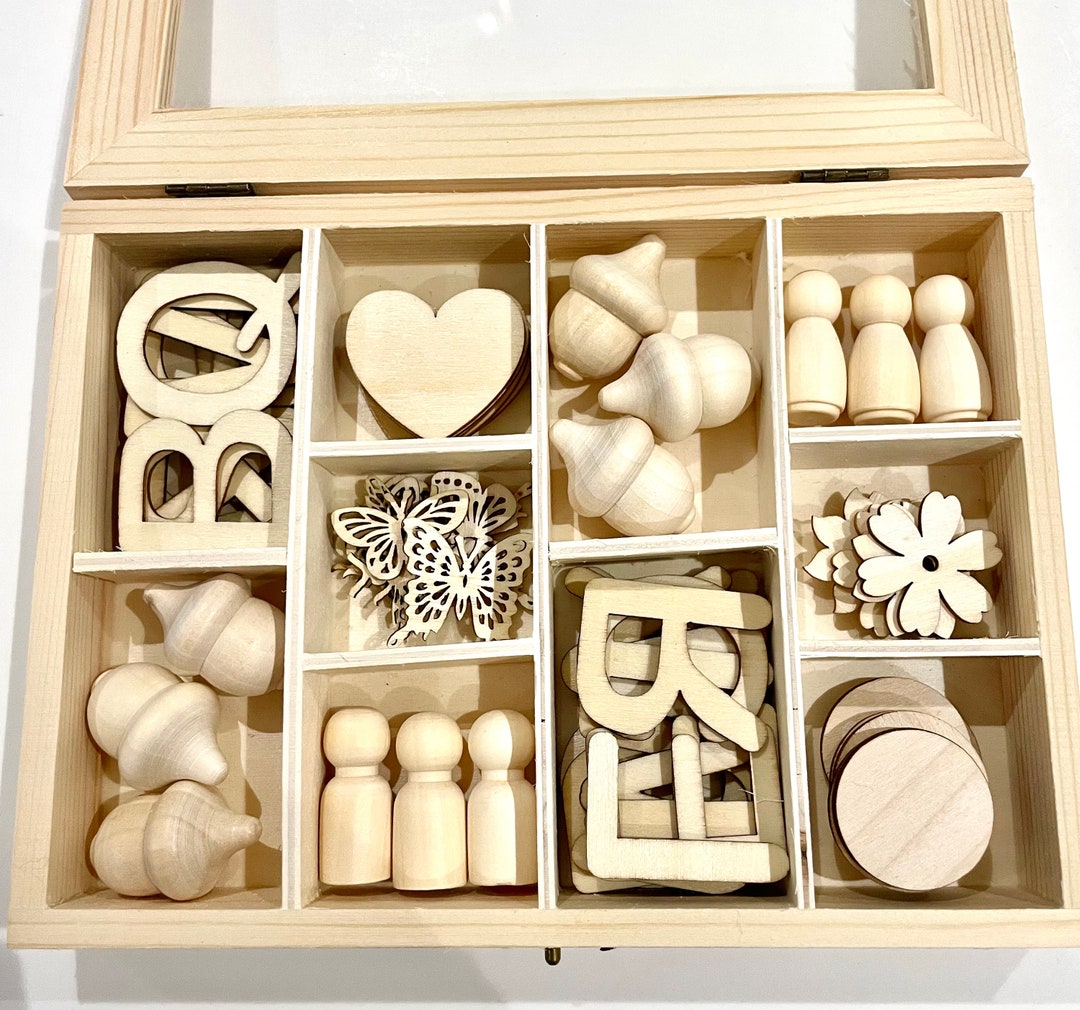 Loose Parts Tinker Tray, Wooden Loose Parts Box, Montessori Wooden Toy ...