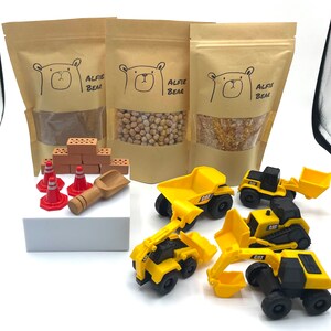 Construction Sensory Play Tray Kit Messy Play Building Site Tray Digger ...