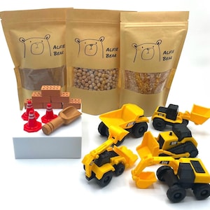 Construction Sensory Play Tray Kit | Messy Play Building Site Tray ...