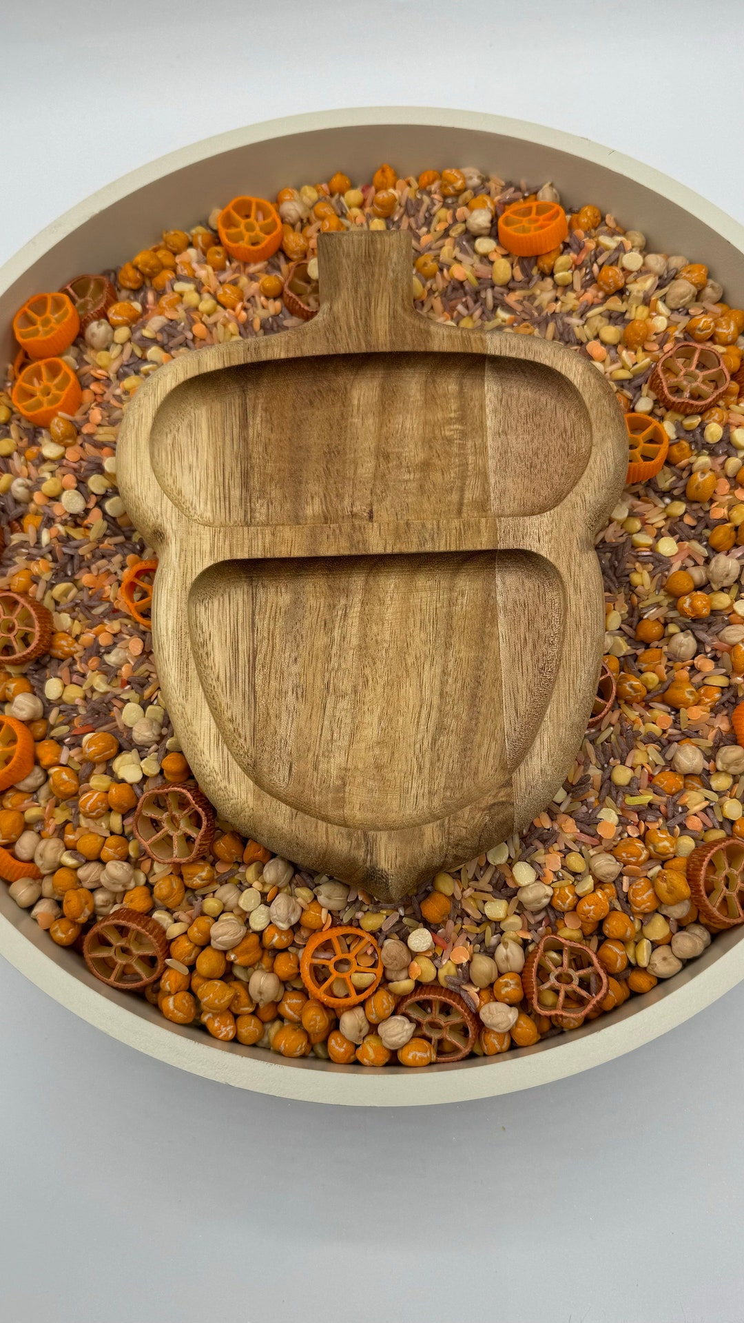 Wooden Acorn Tray Sensory Tuff Tray Montessori Sensory Play Loose Parts ...