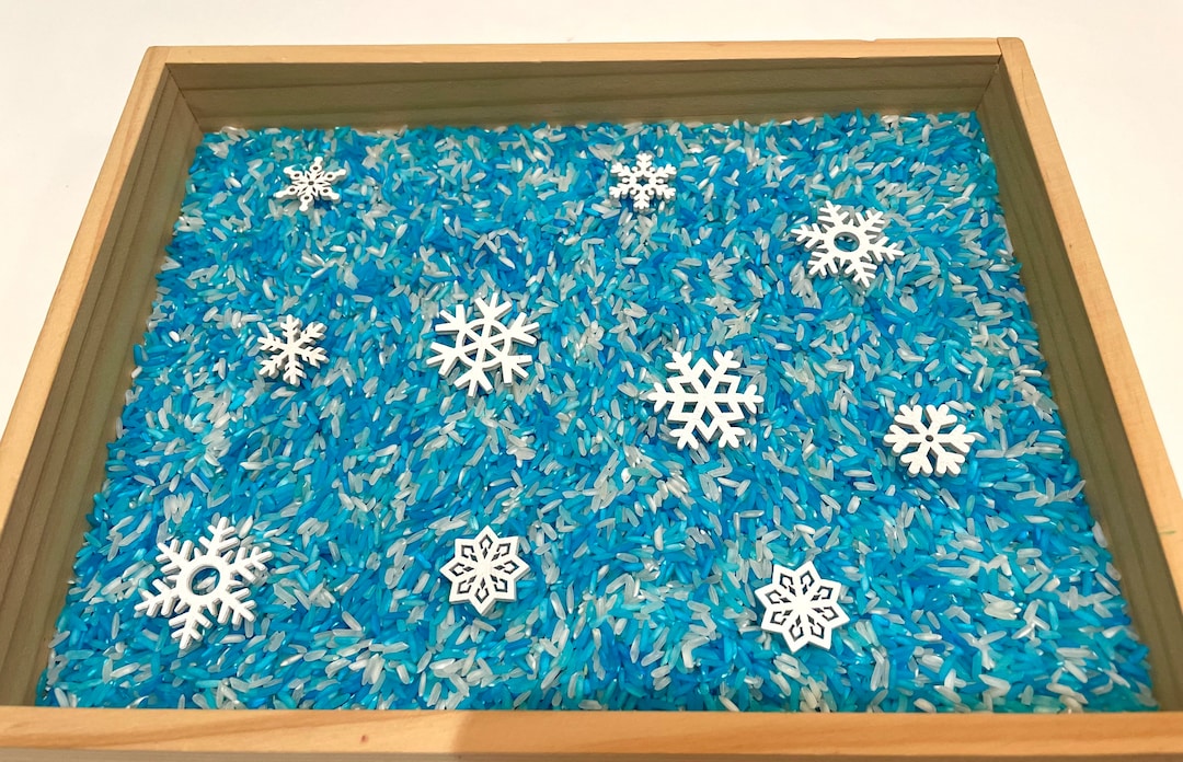 Winter Frozen Snowflake Sensory Ice Play Kit Coloured Rice | Small ...