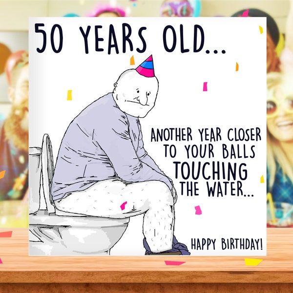 Rude 50th Card - Etsy UK