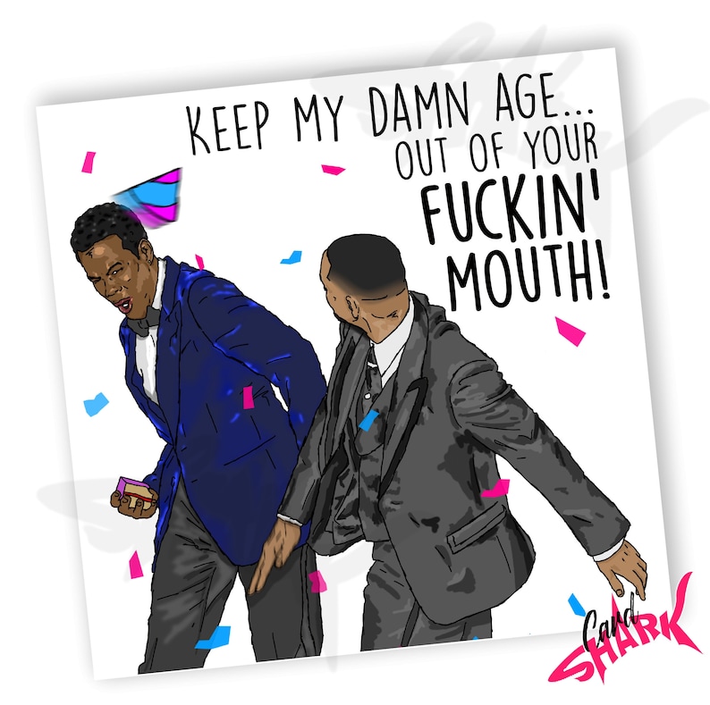 Will Smith Slap Funny Birthday Card Chris Rock Meme Card - Etsy