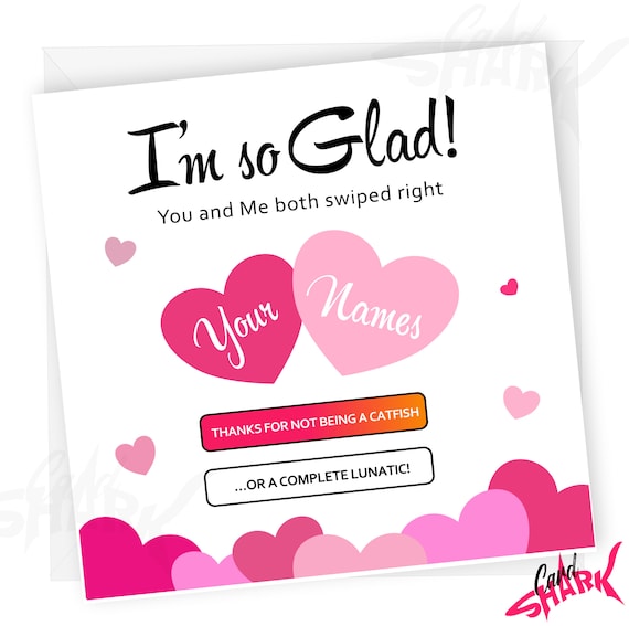 Personalised Tinder Anniversary Card Swipe Right Card | Etsy