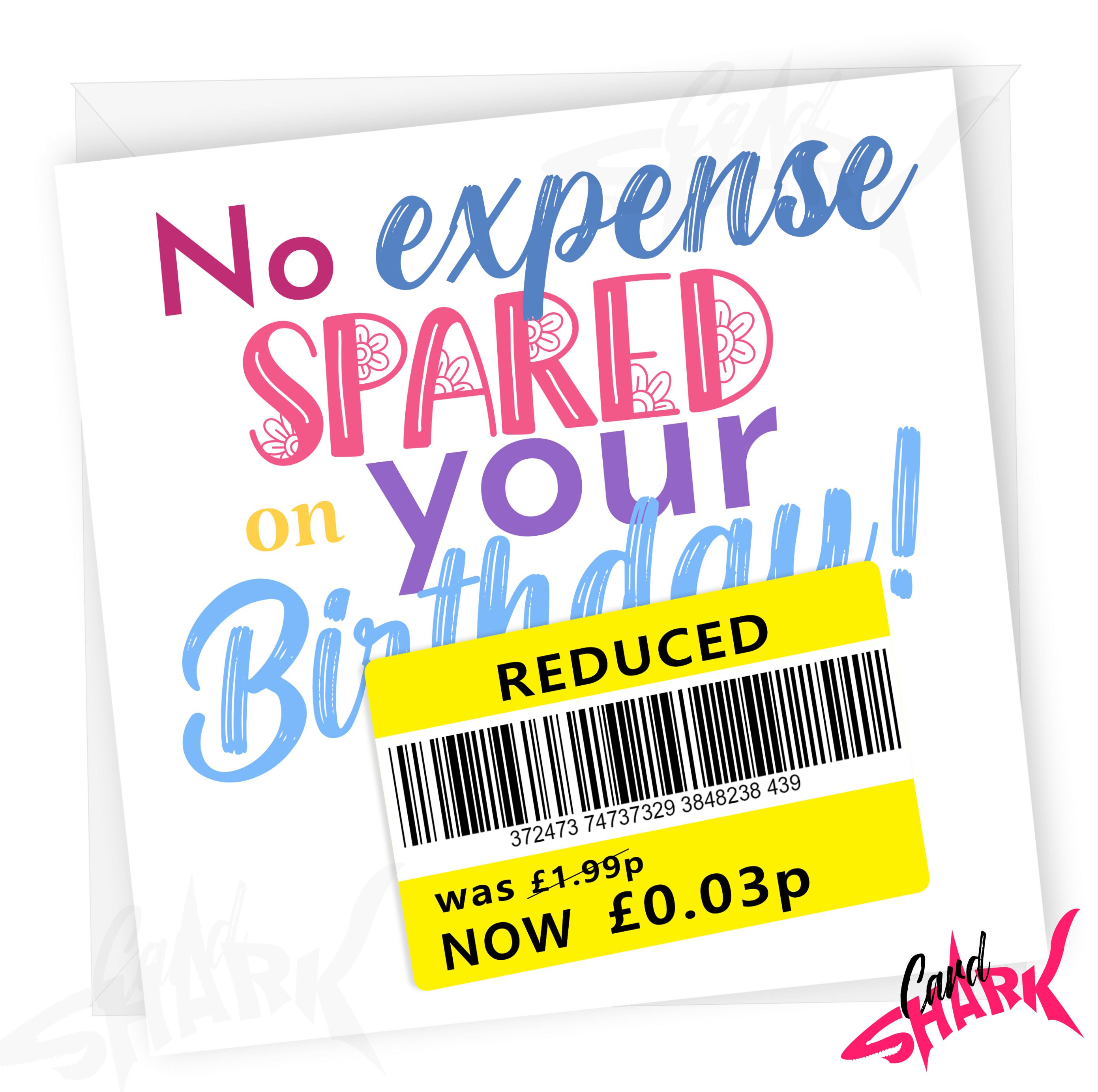 Funny Reduced Sticker Birthday Card Yellow Sticker Joke - Etsy UK