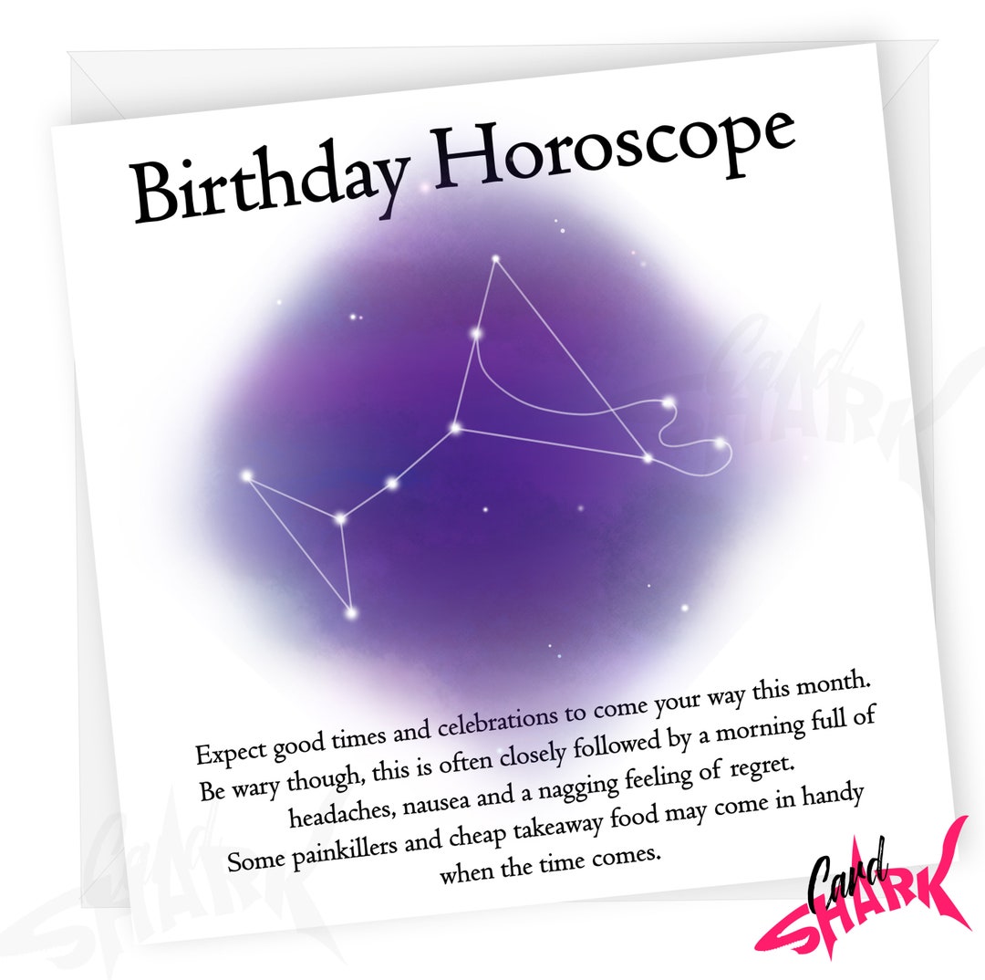 Funny Horoscope Birthday Card, Astrology Birthday Cards, Scorpio Star ...