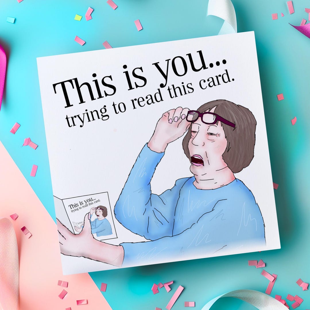 Funny Birthday Card for Her, Bad Eyesight Card, Rude Card for Mum ...