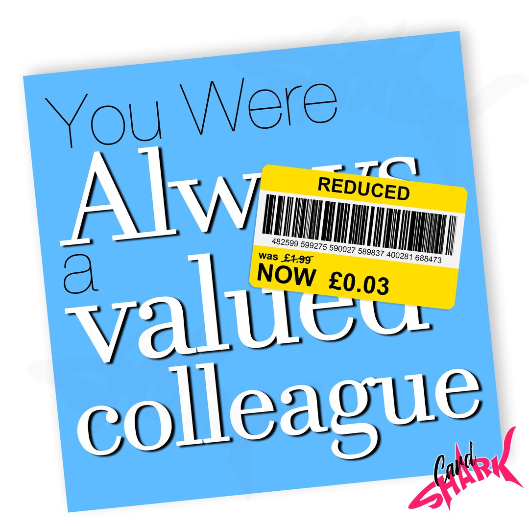 Reduced Sticker Leaving Card, Yellow Sticker, New Job Card, Funny ...