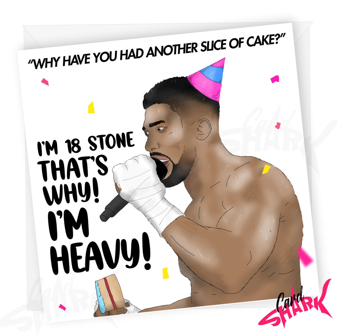 Anthony Joshua Funny Birthday Card, Funny Cards for Him, Boxing ...