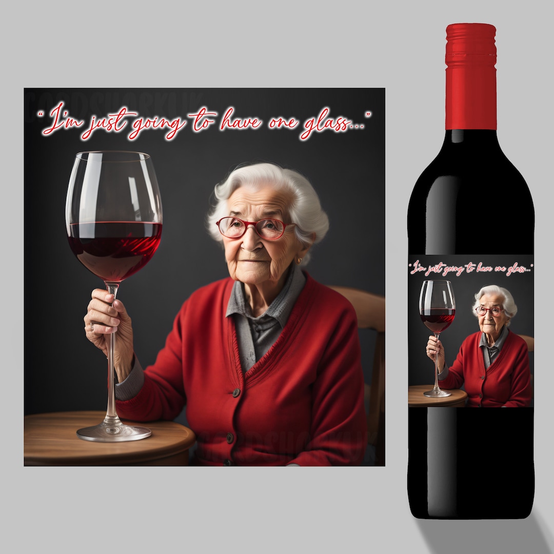 Huge Glass Funny Wine Label for Mum, Birthday Gift for Her, Just One ...