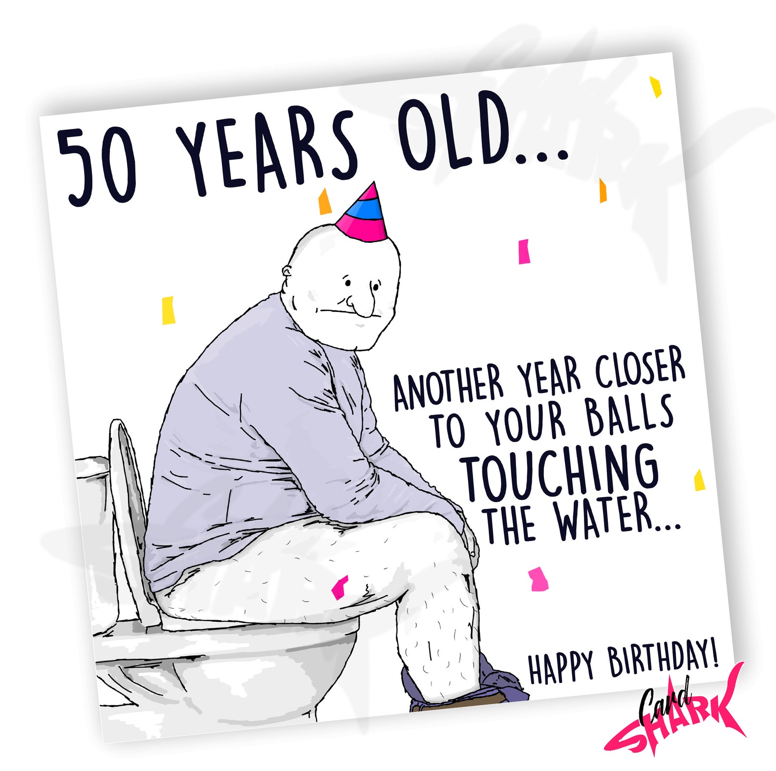 Balls in the Water, Funny 50th Birthday Card for Him, 50th Card for Dad ...