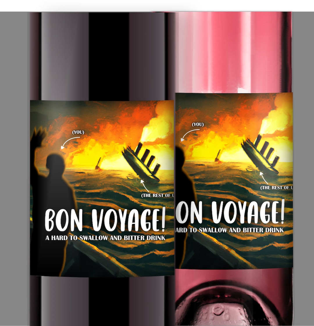 Funny Wine Labels, Sorry You're Leaving Gift, Rude Leaving Gift, Custom ...