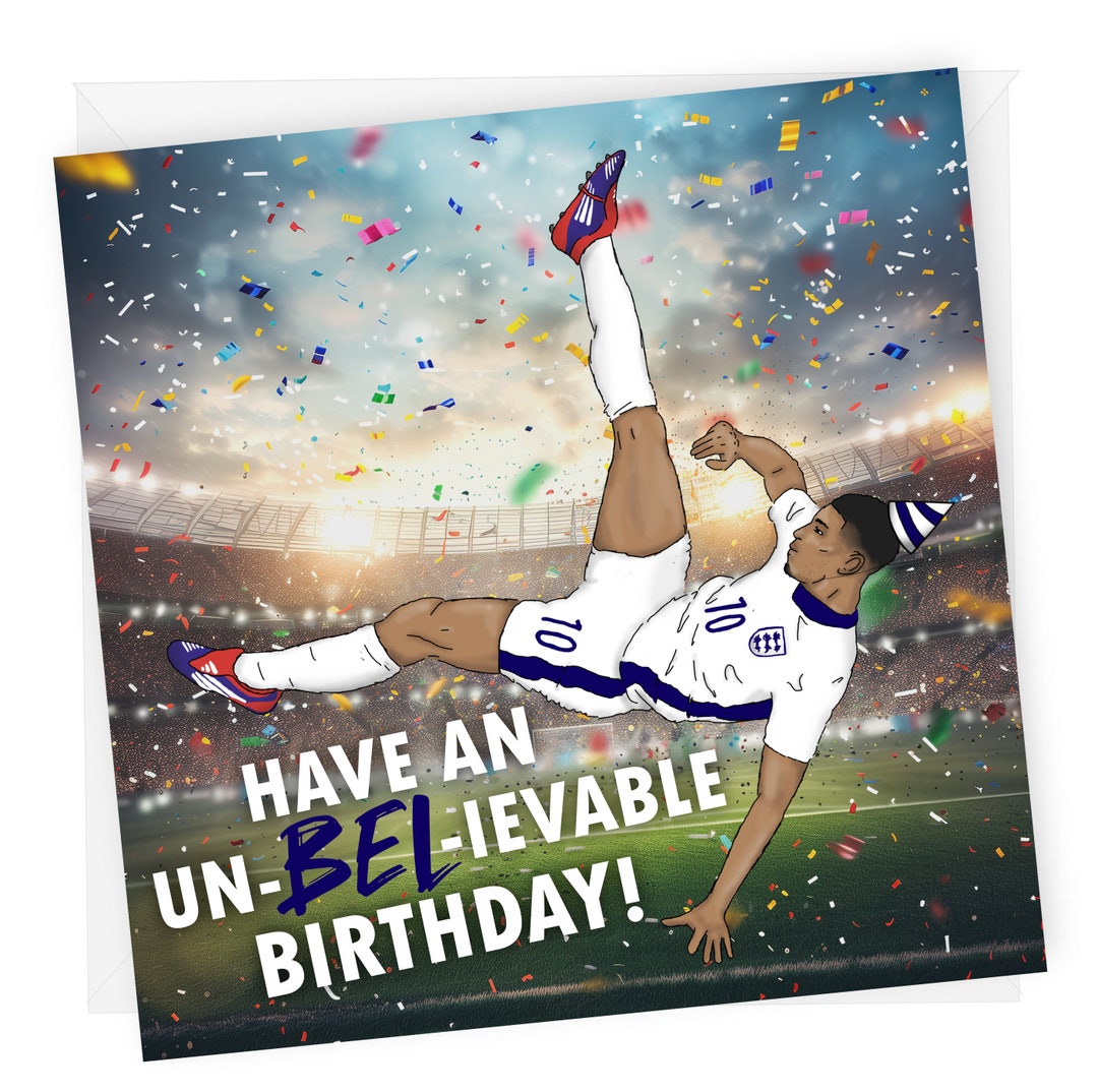 Jude Bellingham Birthday Card, Euro Football Birthday Card, Funny ...
