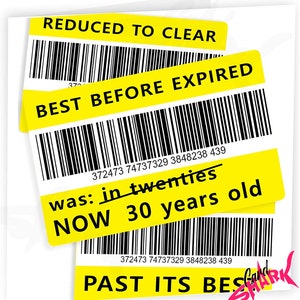 Reduced Sticker 30th Birthday Card Funny Yellow Sticker Joke - Etsy