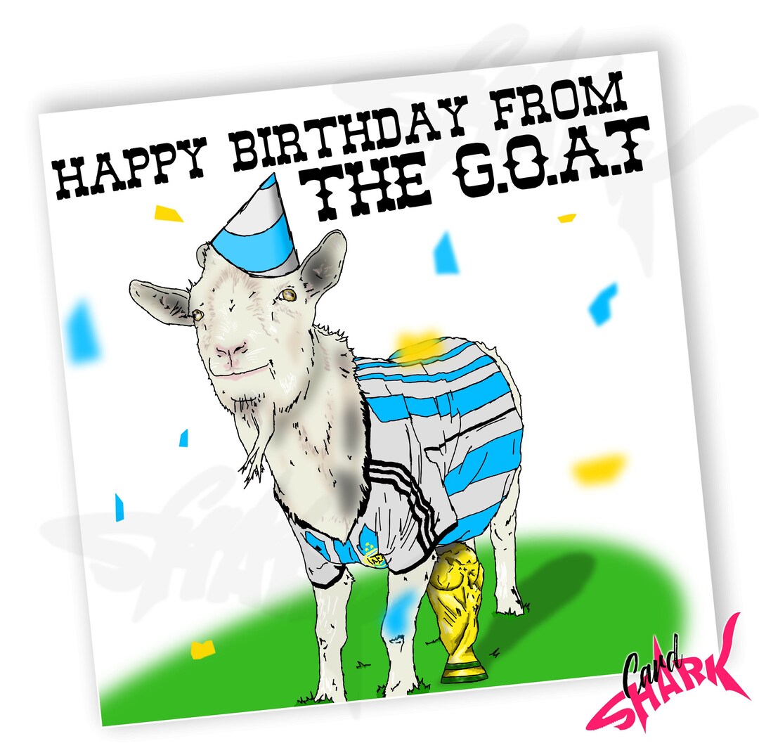 The GOAT Birthday Card, Football Birthday Card, Cards for Dad, for ...