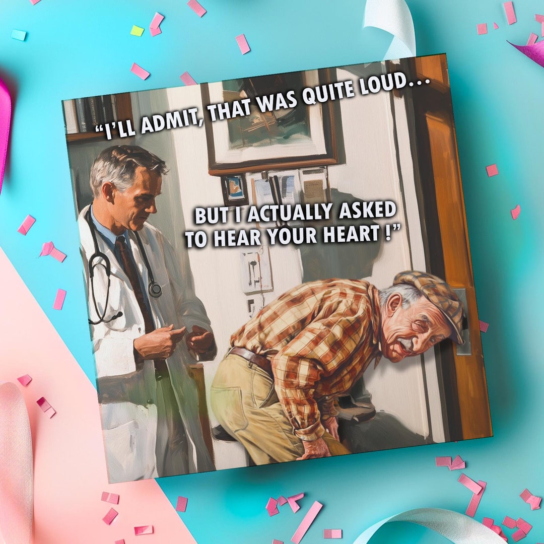 Hear Your Fart! Old Age Card, Funny Cards for Him, Dad Birthday Card ...