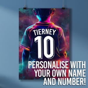 Personalised Football Prints, Set of 3, Football Wall Art Prints, Boys ...