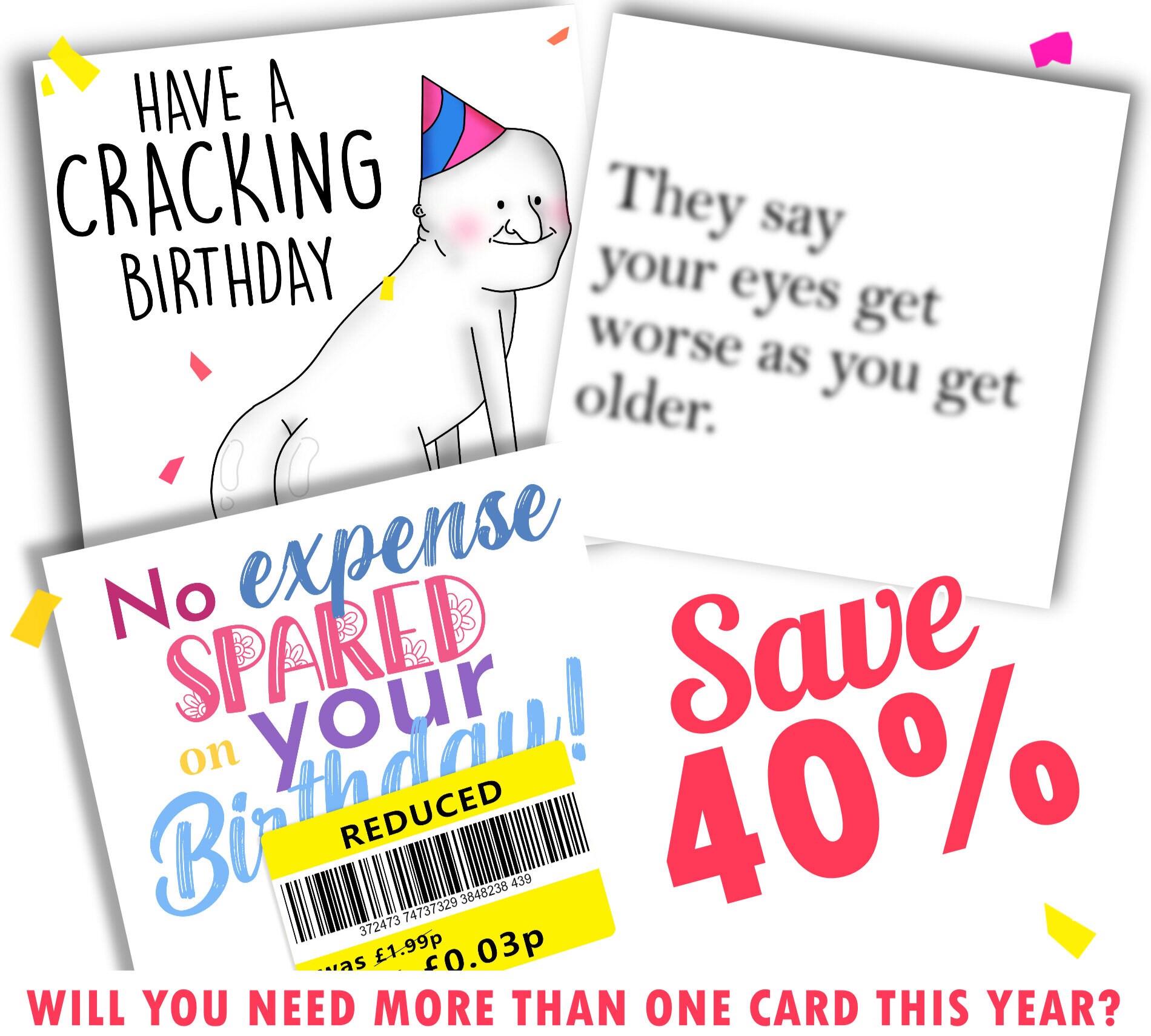 Bad Eyesight Funny Birthday Card, Funny Blurred Vision Card, Old Age ...
