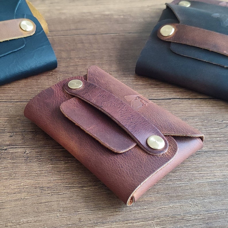 Leather Gift Wallet Tan - Stitchless Palm Wallet - Minimalist High ...