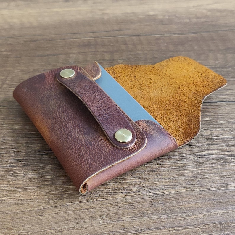 Leather Gift Wallet Tan - Stitchless Palm Wallet - Minimalist High ...