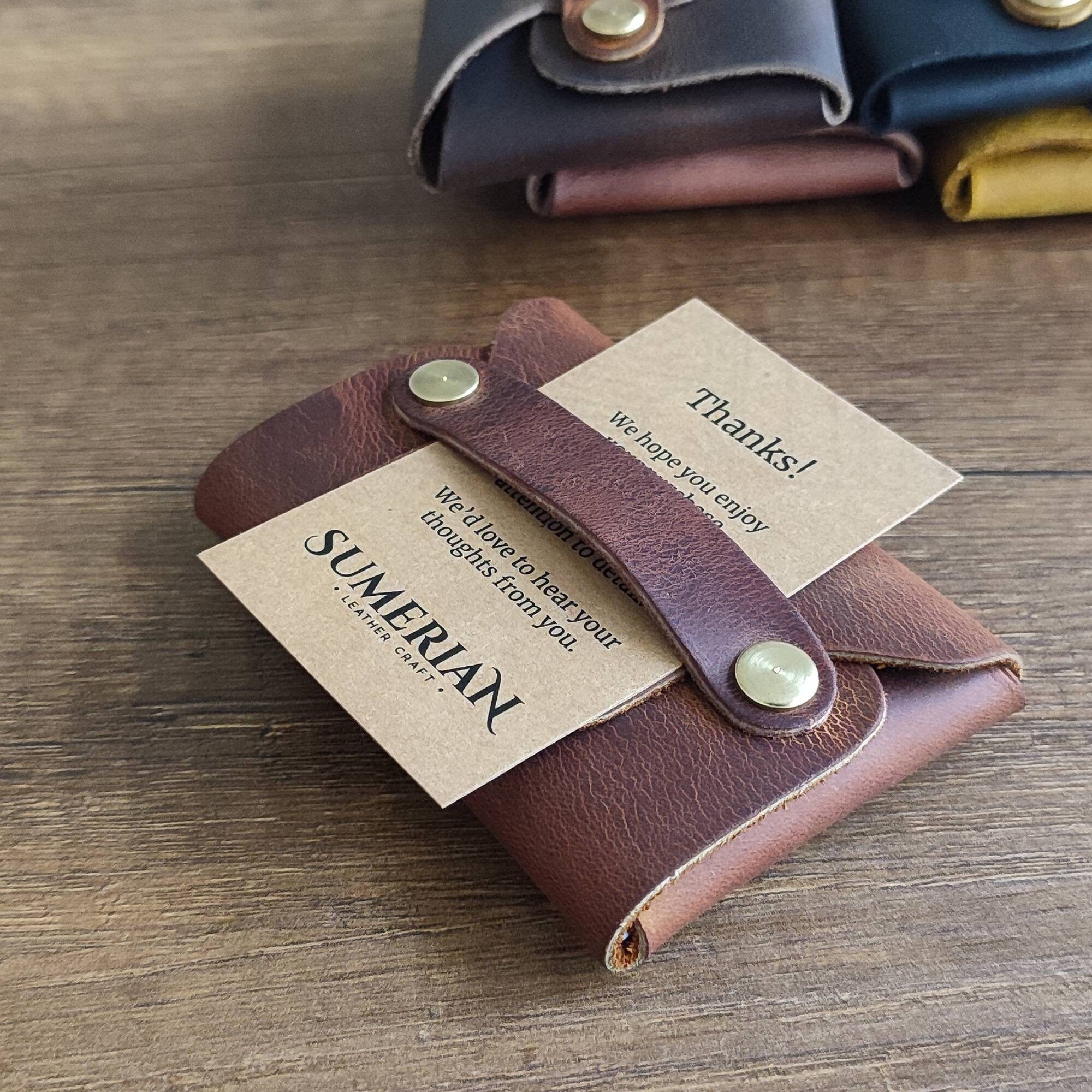 Leather Gift Wallet Tan - Stitchless Palm Wallet - Minimalist High ...