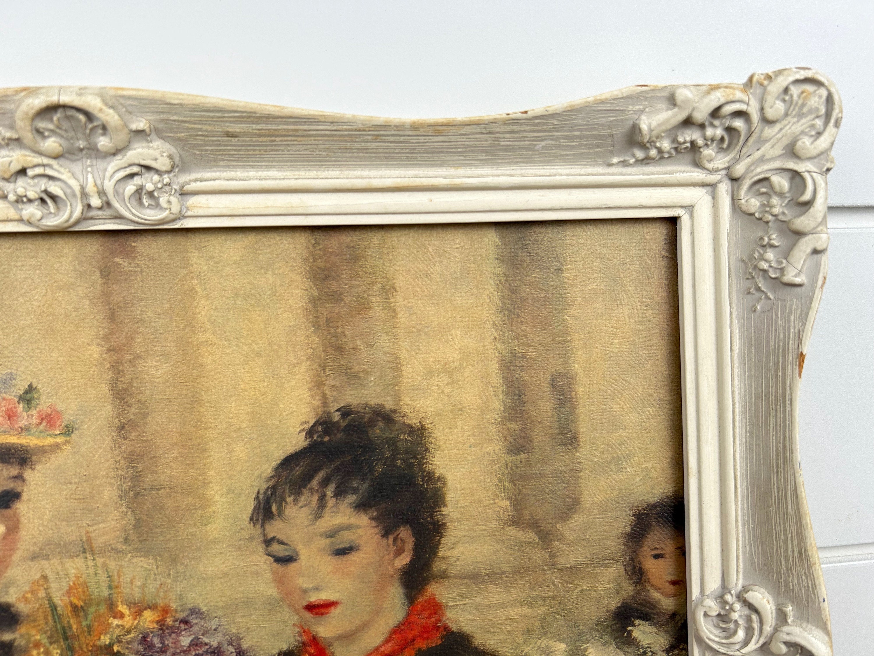 Vintage Cherry Jeffe Huldah Print, 1950's Woman at the Market Cherry ...