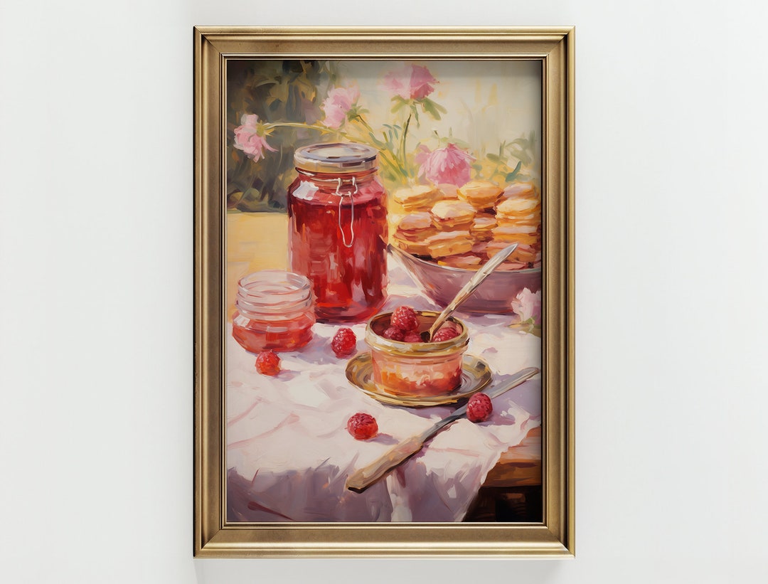 Strawberry Jam Print Homemade Summer Marmalade Home Decor Kitchen ...