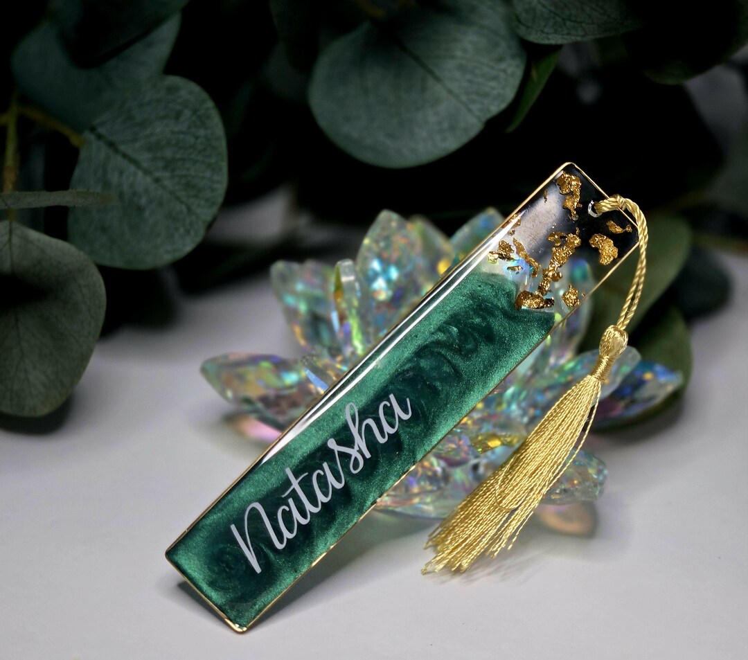 Bookmark, Elegant Bookmark, Emerald Green and Gold, Book Accessories ...