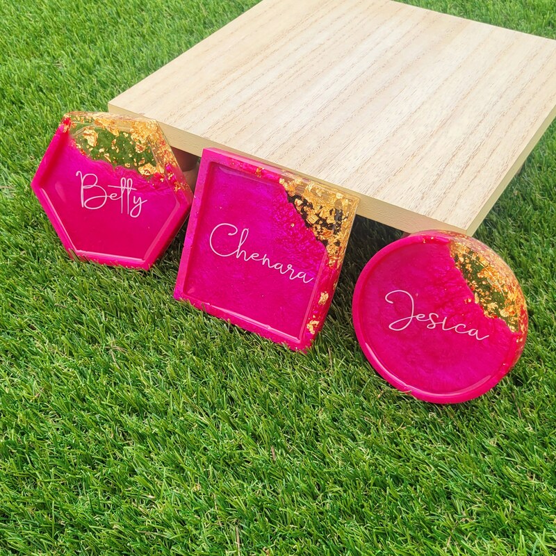 Hot Pink Coasters - Etsy