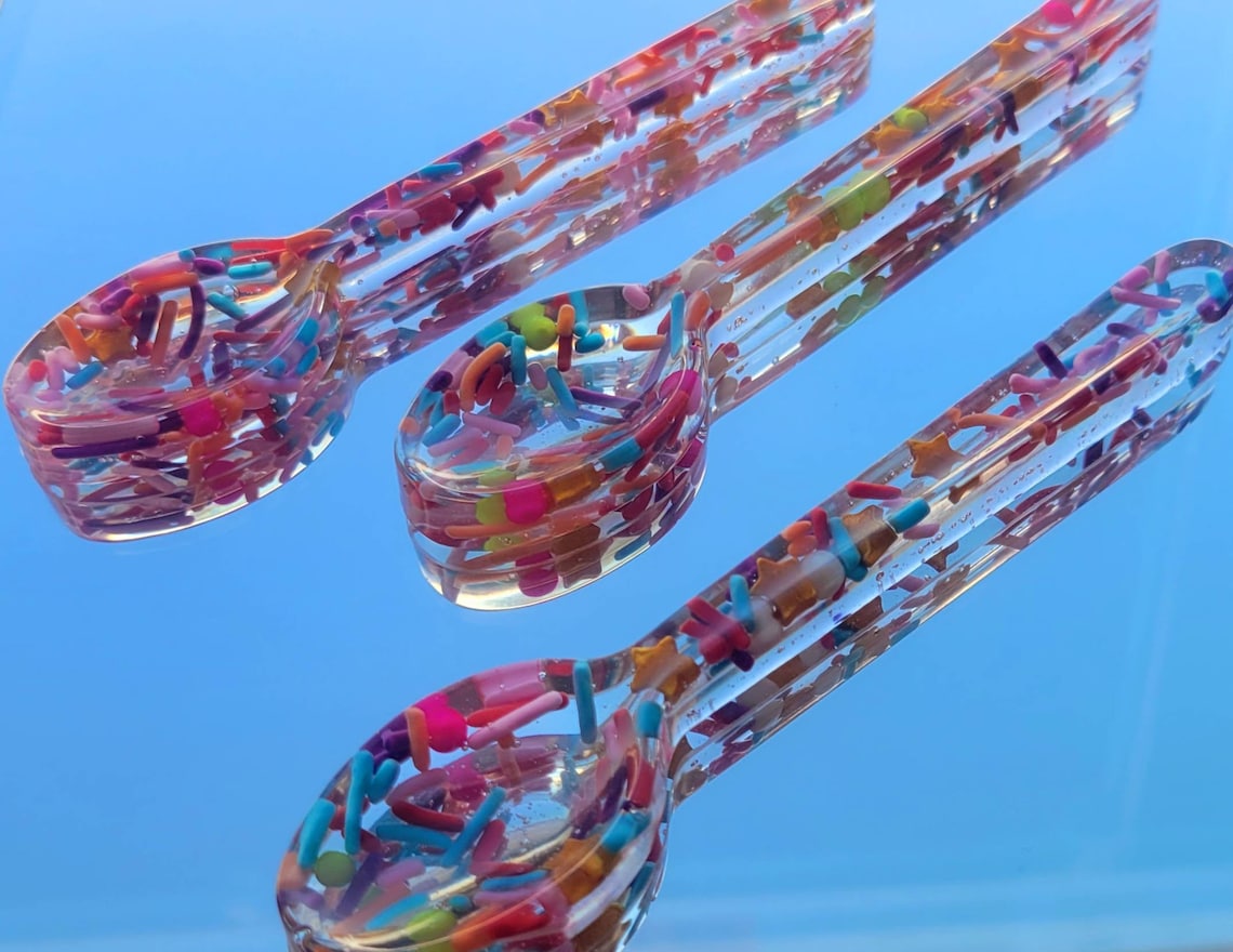 Spoons Resin Spoons With Sprinkles Toy for Kids Ice Cream - Etsy