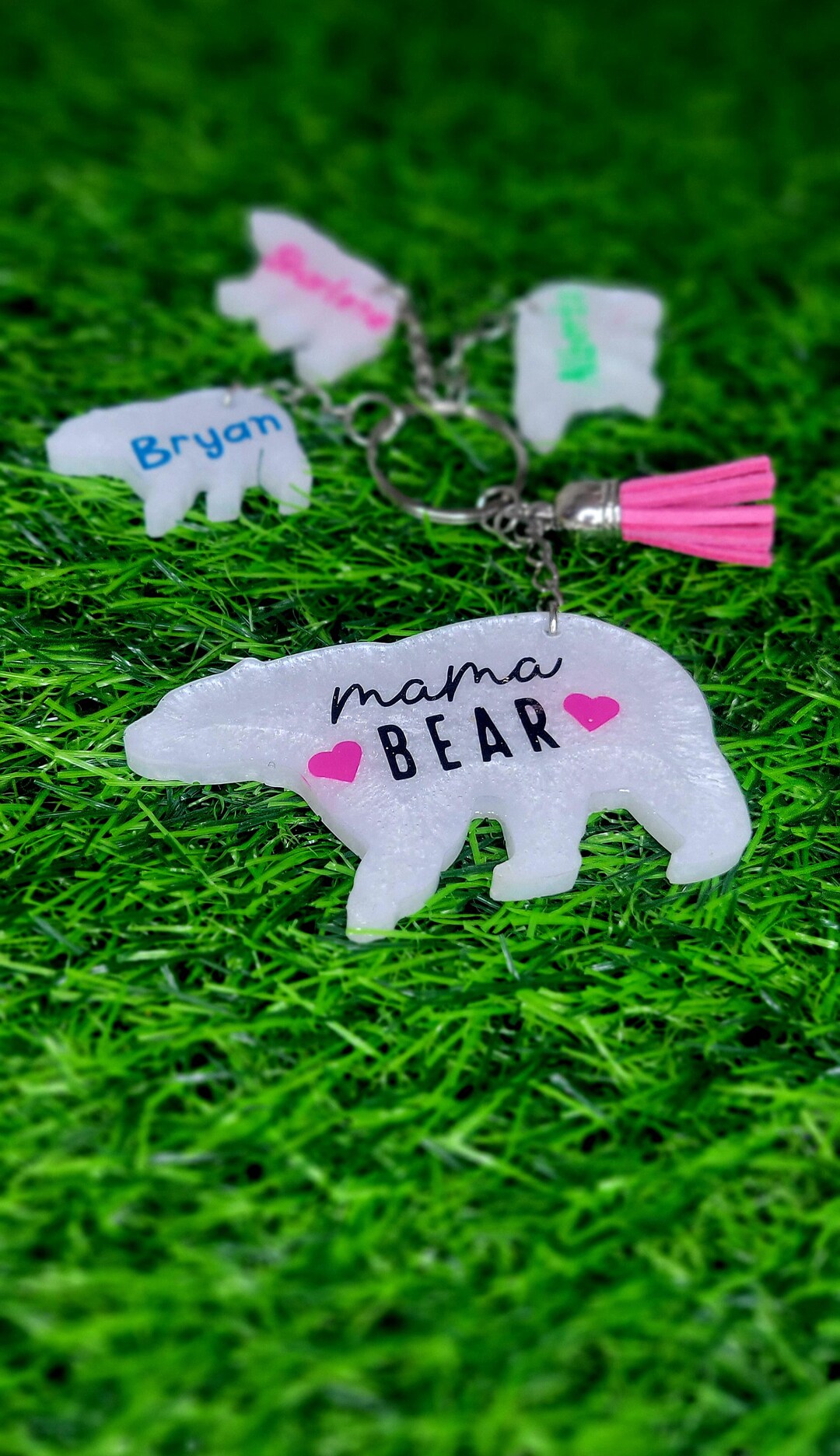 Mama Bear Keychain, Mama Bear and Cubs, Cute Gifts for Mom ...
