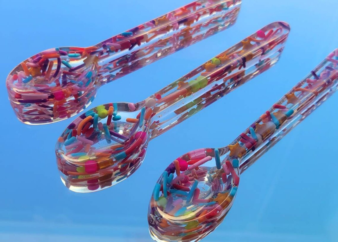 Spoons Resin Spoons With Sprinkles Toy for Kids Ice Cream - Etsy