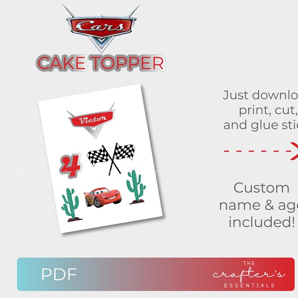 Cars Pixar Printable Cake Topper - Etsy